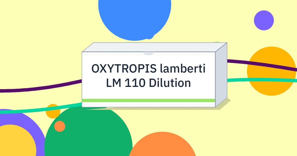Symbolbild: Packung mit der Aufschrift OXYTROPIS lamberti LM 110 Dilution (PZN 13630174) – Verfügbarkeit und Bezug in Apotheken in Frankfurt am Main