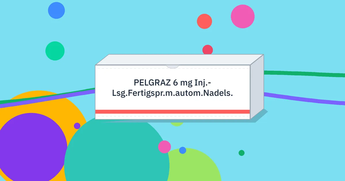 Symbolbild: Packung mit der Aufschrift PELGRAZ 6 mg Inj.-Lsg.Fertigspr.m.autom.Nadels. (PZN 19175920) – Verfügbarkeit und Bezug in Apotheken in Frankfurt am Main
