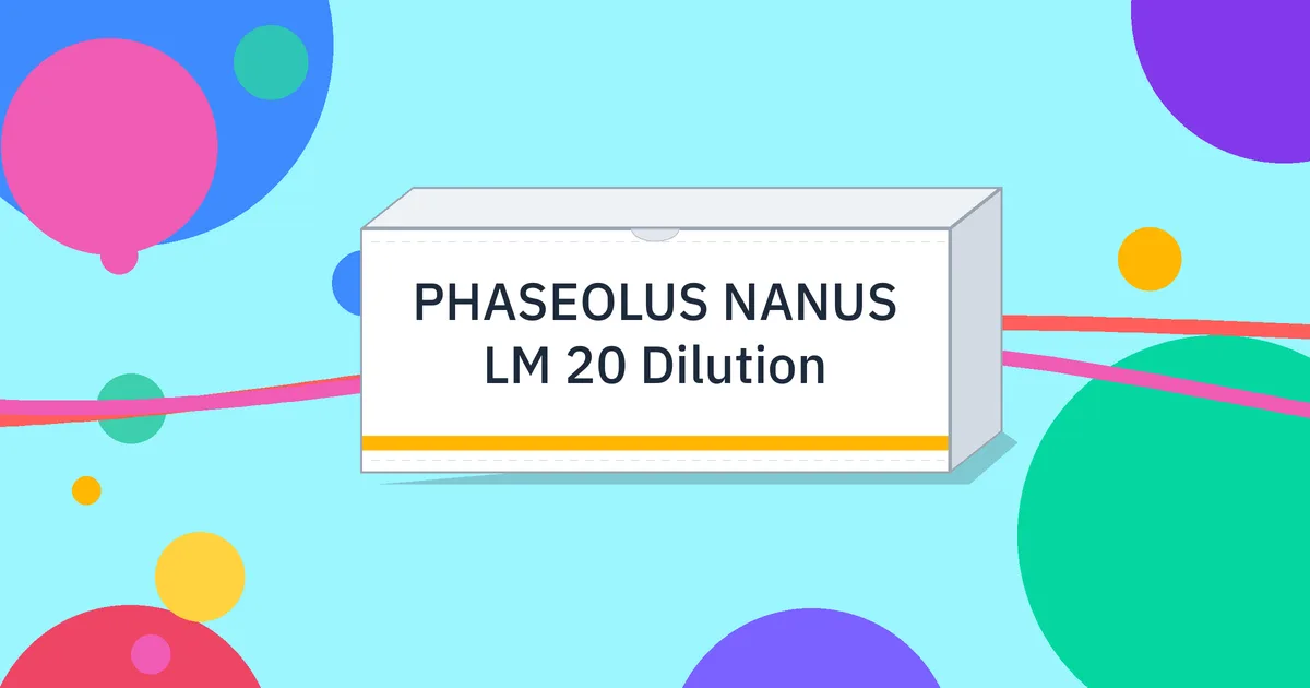 Symbolbild: Packung mit der Aufschrift PHASEOLUS NANUS LM 20 Dilution (PZN 13637041) – Verfügbarkeit und Bezug in Apotheken in Frankfurt am Main