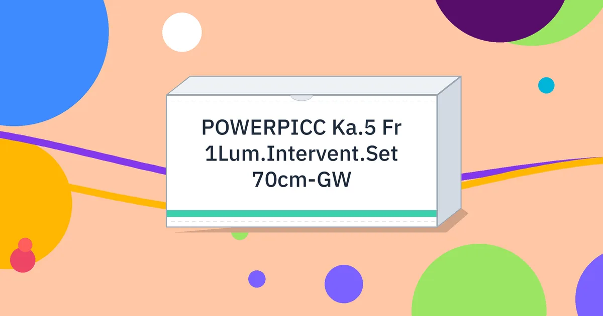 Symbolbild: Packung mit der Aufschrift POWERPICC Ka.5 Fr 1Lum.Intervent.Set 70cm-GW (PZN 12398321) – Verfügbarkeit und Bezug in Apotheken in Frankfurt am Main