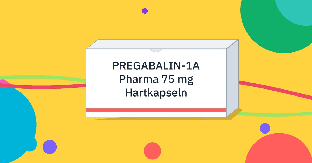 Symbolbild: Packung mit der Aufschrift PREGABALIN-1A Pharma 75 mg Hartkapseln (PZN 10973063) – Verfügbarkeit und Bezug in Apotheken in Frankfurt am Main