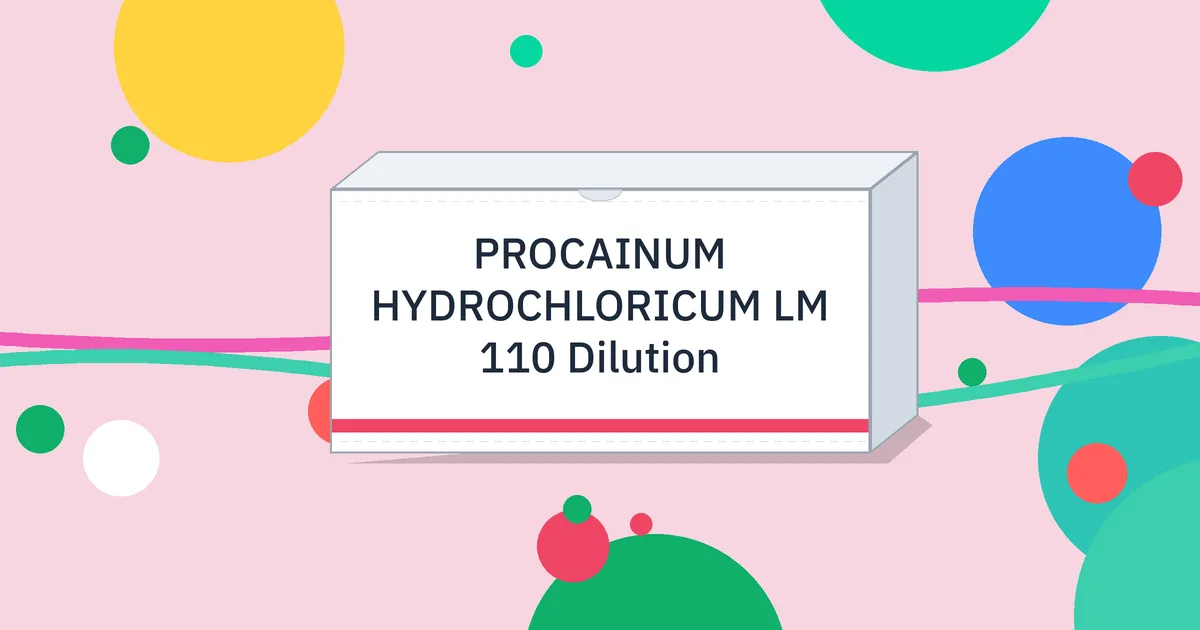 Symbolbild: Packung mit der Aufschrift PROCAINUM HYDROCHLORICUM LM 110 Dilution (PZN 13668768) – Verfügbarkeit und Bezug in Apotheken in Frankfurt am Main