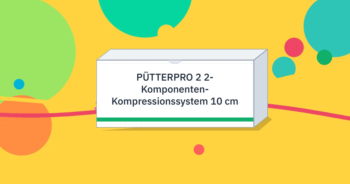 Symbolbild: Packung mit der Aufschrift PÜTTERPRO 2 2-Komponenten-Kompressionssystem 10 cm (PZN 19900829) – Verfügbarkeit und Bezug in Apotheken in Frankfurt am Main