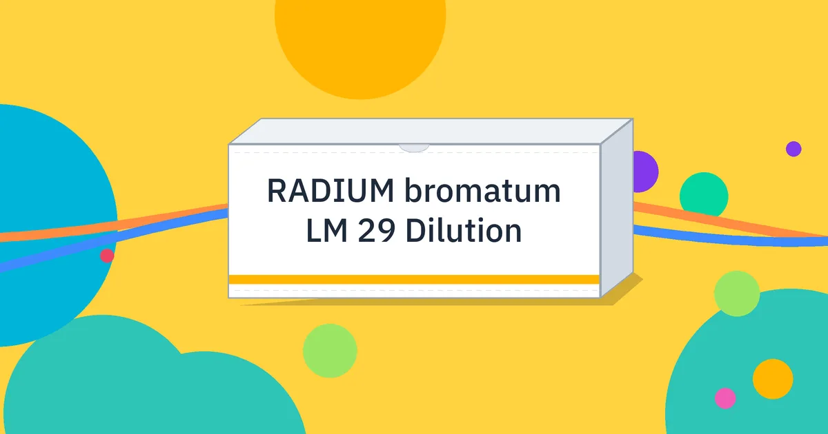 Symbolbild: Packung mit der Aufschrift RADIUM bromatum LM 29 Dilution (PZN 13046050) – Verfügbarkeit und Bezug in Apotheken in Frankfurt am Main