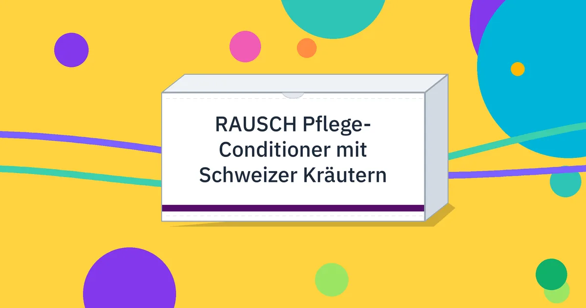 Symbolbild: Packung mit der Aufschrift RAUSCH Pflege-Conditioner mit Schweizer Kräutern (PZN 18742529) – Verfügbarkeit und Bezug in Apotheken in Frankfurt am Main