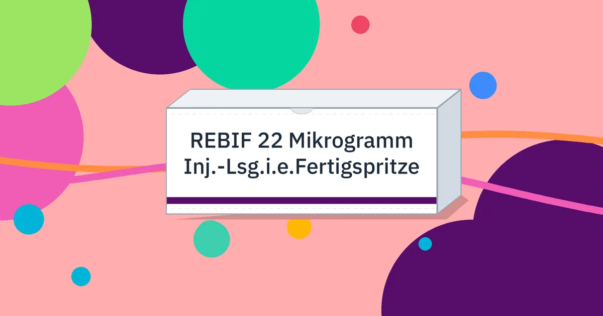 Symbolbild: Packung mit der Aufschrift REBIF 22 Mikrogramm Inj.-Lsg.i.e.Fertigspritze (PZN 02669492) – Verfügbarkeit und Bezug in Apotheken in Frankfurt am Main