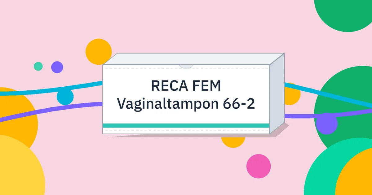 Symbolbild: Packung mit der Aufschrift RECA FEM Vaginaltampon 66-2 (PZN 02719385) – Verfügbarkeit und Bezug in Apotheken in Frankfurt am Main