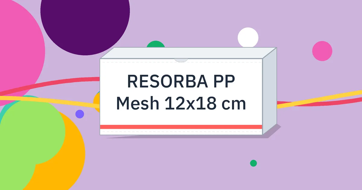 Symbolbild: Packung mit der Aufschrift RESORBA PP Mesh 12x18 cm (PZN 17538519) – Verfügbarkeit und Bezug in Apotheken in Frankfurt am Main