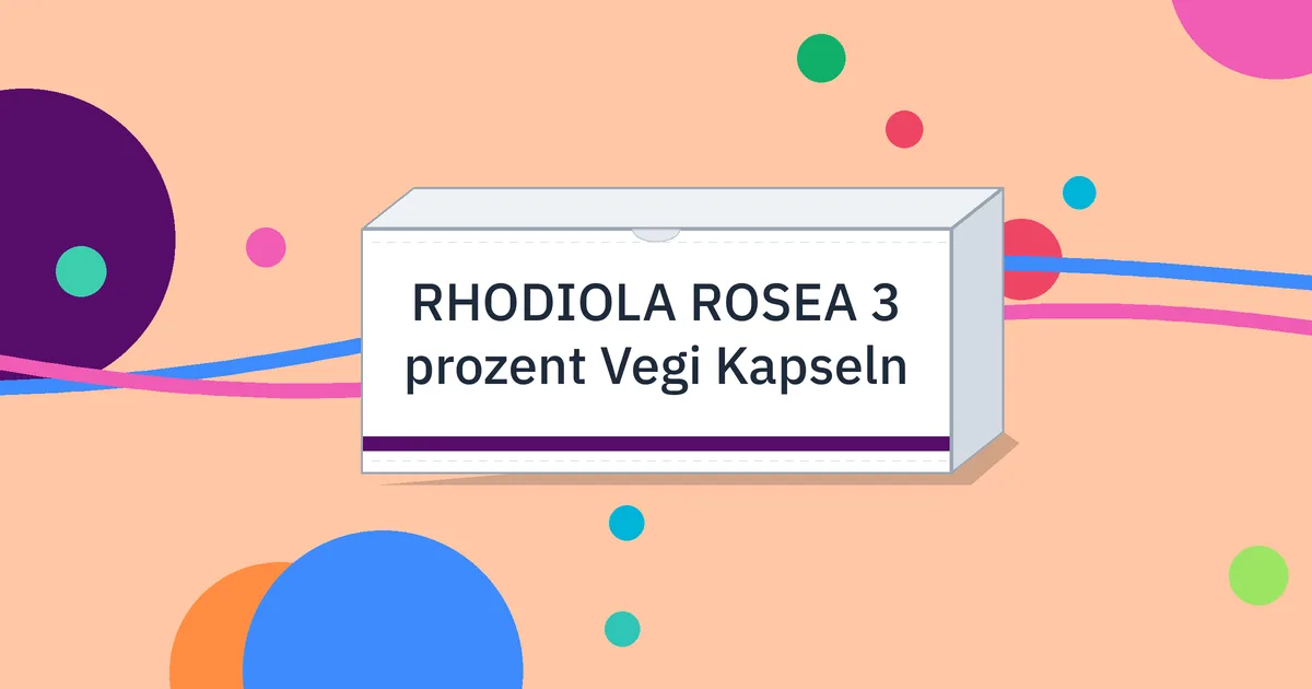 Symbolbild: Packung mit der Aufschrift RHODIOLA ROSEA 3 prozent Vegi Kapseln (PZN 00823411) – Verfügbarkeit und Bezug in Apotheken in Frankfurt am Main