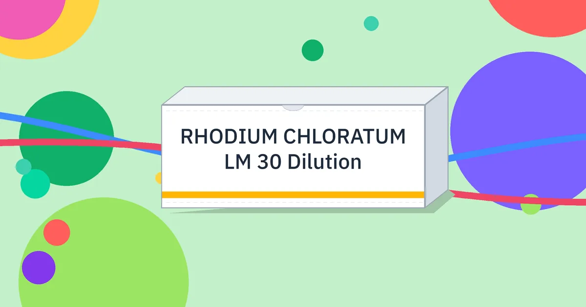 Symbolbild: Packung mit der Aufschrift RHODIUM CHLORATUM LM 30 Dilution (PZN 13050169) – Verfügbarkeit und Bezug in Apotheken in Frankfurt am Main