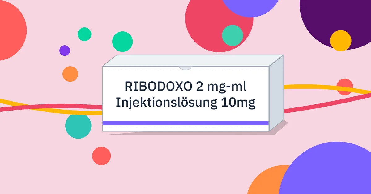 Symbolbild: Packung mit der Aufschrift RIBODOXO 2 mg-ml Injektionslösung 10mg (PZN 07659699) – Verfügbarkeit und Bezug in Apotheken in Frankfurt am Main
