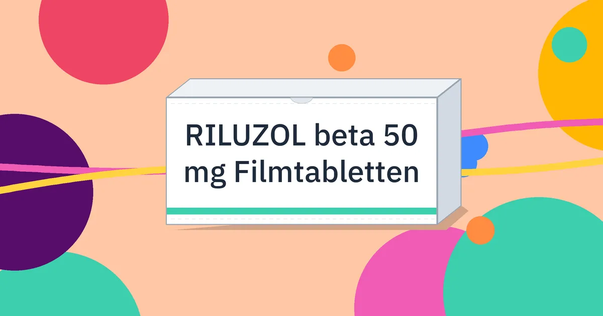 Symbolbild: Packung mit der Aufschrift RILUZOL beta 50 mg Filmtabletten (PZN 09890082) – Verfügbarkeit und Bezug in Apotheken in Frankfurt am Main