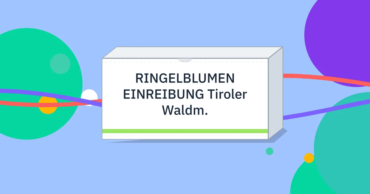 Symbolbild: Packung mit der Aufschrift RINGELBLUMEN EINREIBUNG Tiroler Waldm. (PZN 02407875) – Verfügbarkeit und Bezug in Apotheken in Frankfurt am Main