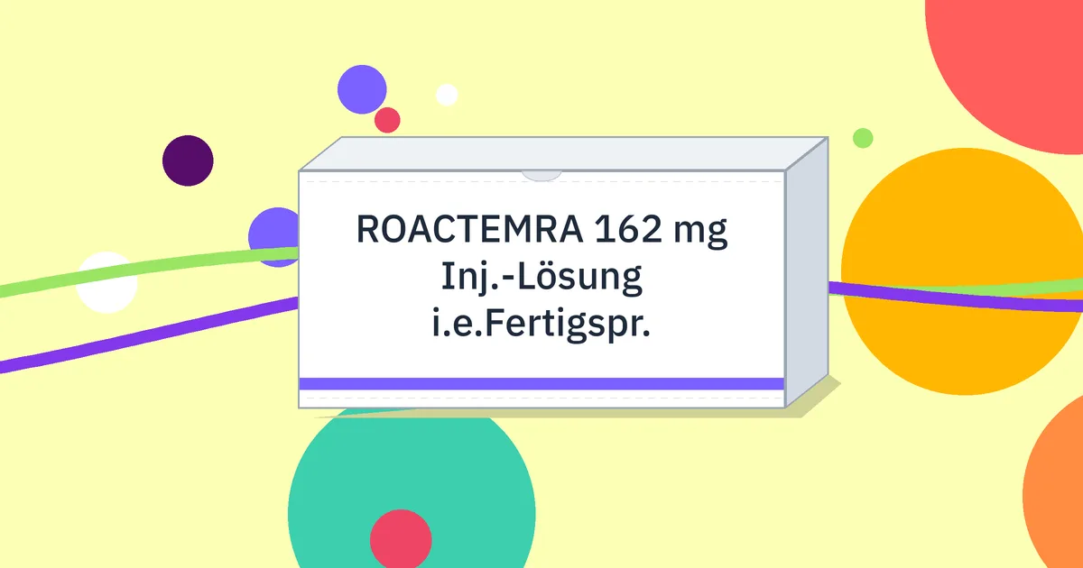 Symbolbild: Packung mit der Aufschrift ROACTEMRA 162 mg Inj.-Lösung i.e.Fertigspr. (PZN 17445114) – Verfügbarkeit und Bezug in Apotheken in Frankfurt am Main