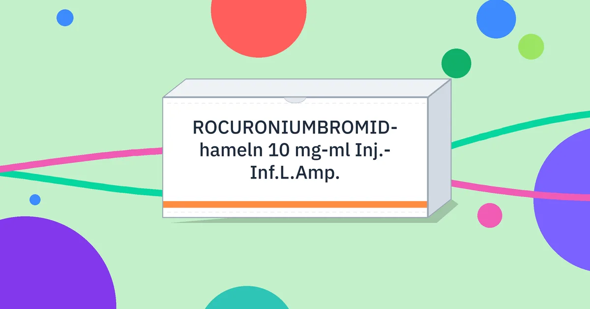 Symbolbild: Packung mit der Aufschrift ROCURONIUMBROMID-hameln 10 mg-ml Inj.-Inf.L.Amp. (PZN 11617666) – Verfügbarkeit und Bezug in Apotheken in Frankfurt am Main