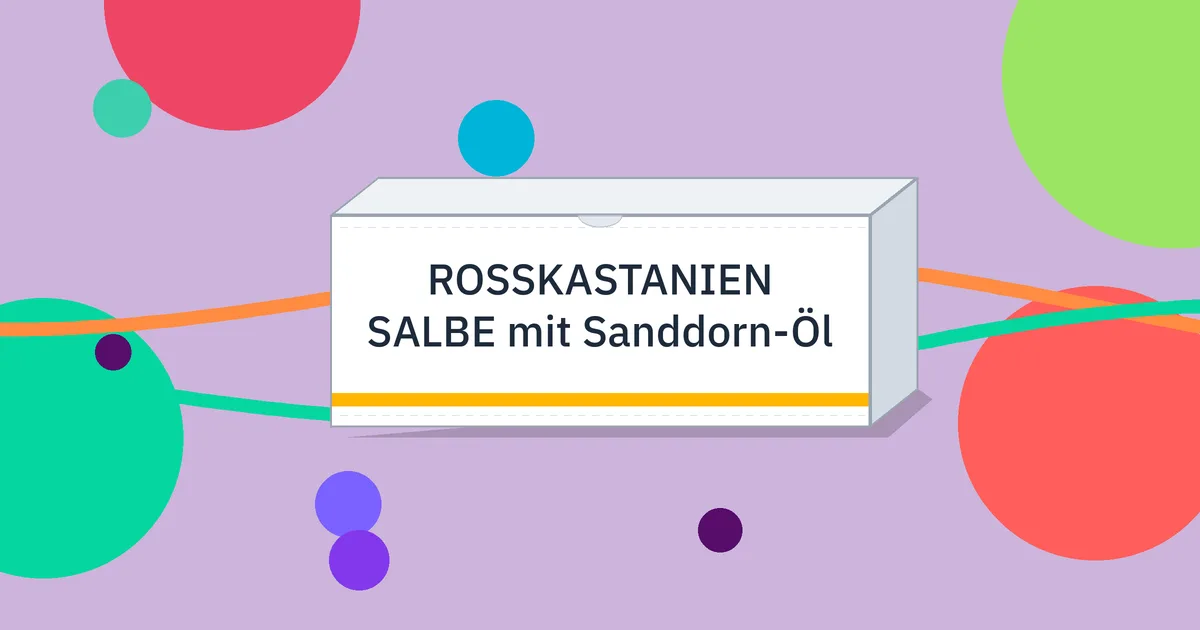 Symbolbild: Packung mit der Aufschrift ROSSKASTANIEN SALBE mit Sanddorn-Öl (PZN 16335174) – Verfügbarkeit und Bezug in Apotheken in Frankfurt am Main