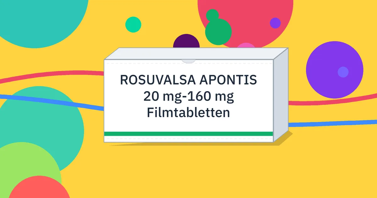 Symbolbild: Packung mit der Aufschrift ROSUVALSA APONTIS 20 mg-160 mg Filmtabletten (PZN 18782339) – Verfügbarkeit und Bezug in Apotheken in Frankfurt am Main