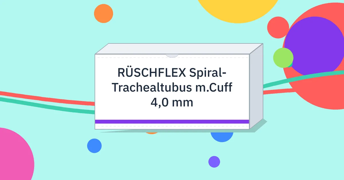 Symbolbild: Packung mit der Aufschrift RÜSCHFLEX Spiral-Trachealtubus m.Cuff 4,0 mm (PZN 12463662) – Verfügbarkeit und Bezug in Apotheken in Frankfurt am Main