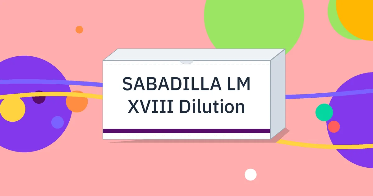 Symbolbild: Packung mit der Aufschrift SABADILLA LM XVIII Dilution (PZN 04498445) – Verfügbarkeit und Bezug in Apotheken in Frankfurt am Main