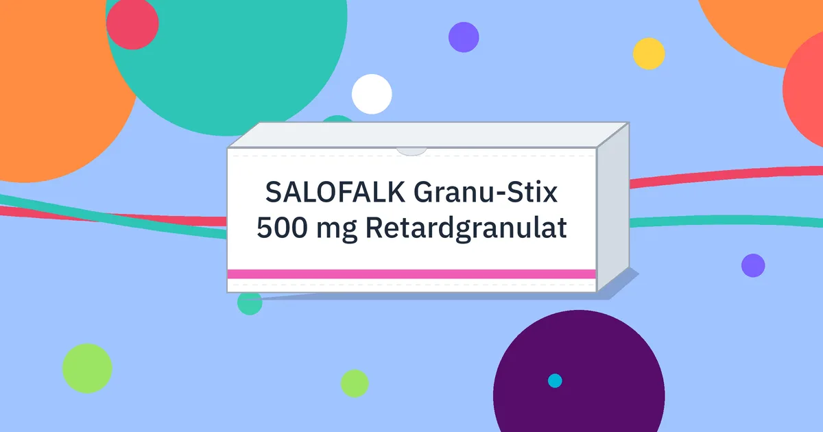 Symbolbild: Packung mit der Aufschrift SALOFALK Granu-Stix 500 mg Retardgranulat (PZN 18702530) – Verfügbarkeit und Bezug in Apotheken in Frankfurt am Main