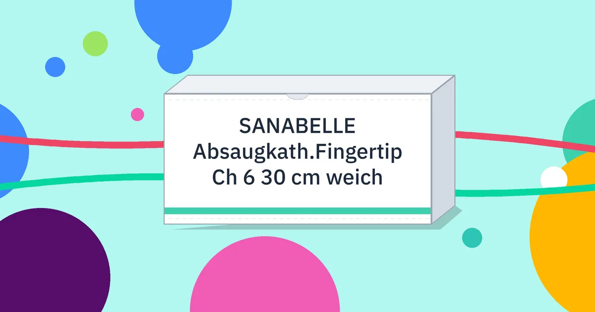 Symbolbild: Packung mit der Aufschrift SANABELLE Absaugkath.Fingertip Ch 6 30 cm weich (PZN 05522909) – Verfügbarkeit und Bezug in Apotheken in Frankfurt am Main