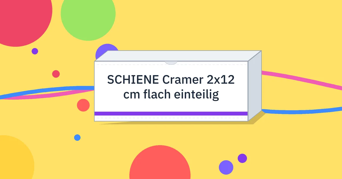 Symbolbild: Packung mit der Aufschrift SCHIENE Cramer 2x12 cm flach einteilig (PZN 01735985) – Verfügbarkeit und Bezug in Apotheken in Frankfurt am Main