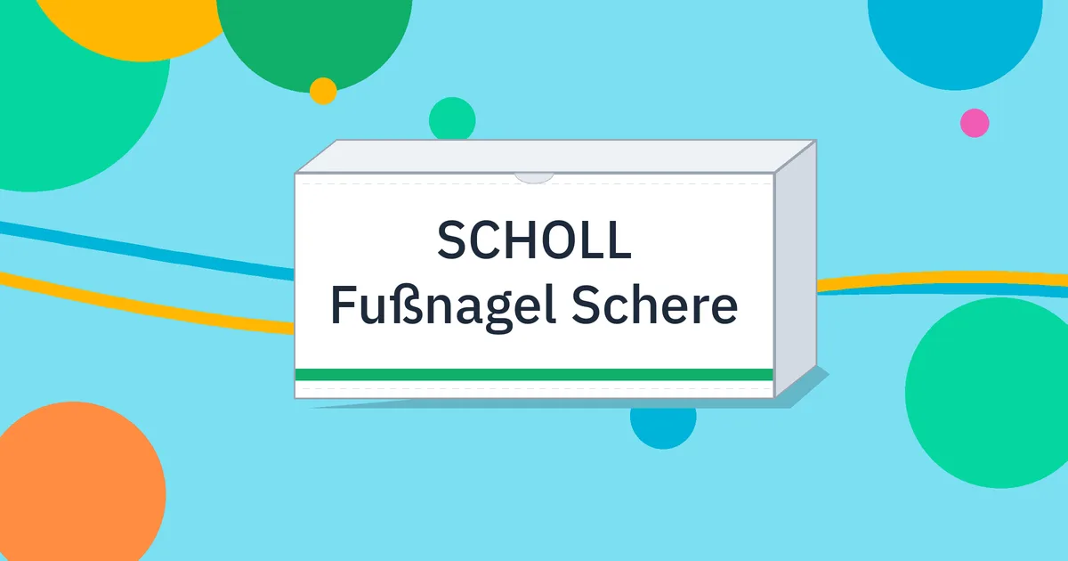 Symbolbild: Packung mit der Aufschrift SCHOLL Fußnagel Schere (PZN 18296805) – Verfügbarkeit und Bezug in Apotheken in Frankfurt am Main