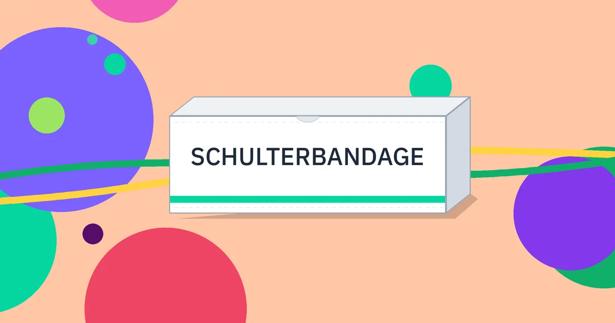 Symbolbild: Packung mit der Aufschrift SCHULTERBANDAGE (PZN 11147870) – Verfügbarkeit und Bezug in Apotheken in Frankfurt am Main