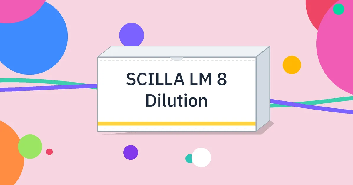 Symbolbild: Packung mit der Aufschrift SCILLA LM 8 Dilution (PZN 13183930) – Verfügbarkeit und Bezug in Apotheken in Frankfurt am Main