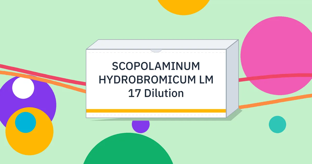 Symbolbild: Packung mit der Aufschrift SCOPOLAMINUM HYDROBROMICUM LM 17 Dilution (PZN 13691230) – Verfügbarkeit und Bezug in Apotheken in Frankfurt am Main