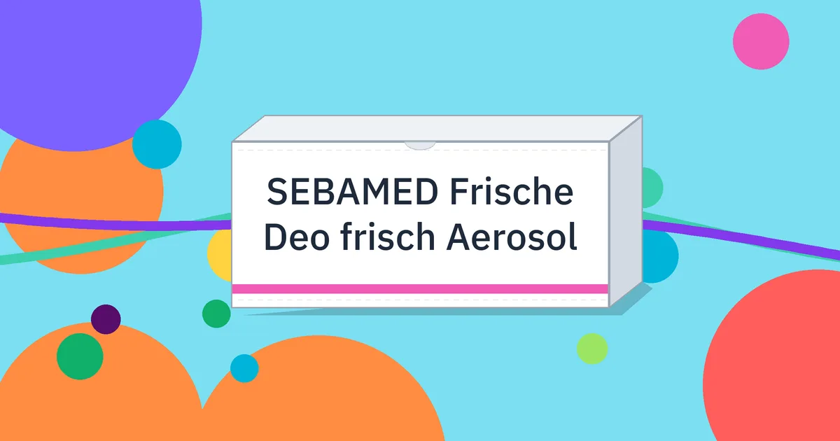 Symbolbild: Packung mit der Aufschrift SEBAMED Frische Deo frisch Aerosol (PZN 07573578) – Verfügbarkeit und Bezug in Apotheken in Frankfurt am Main