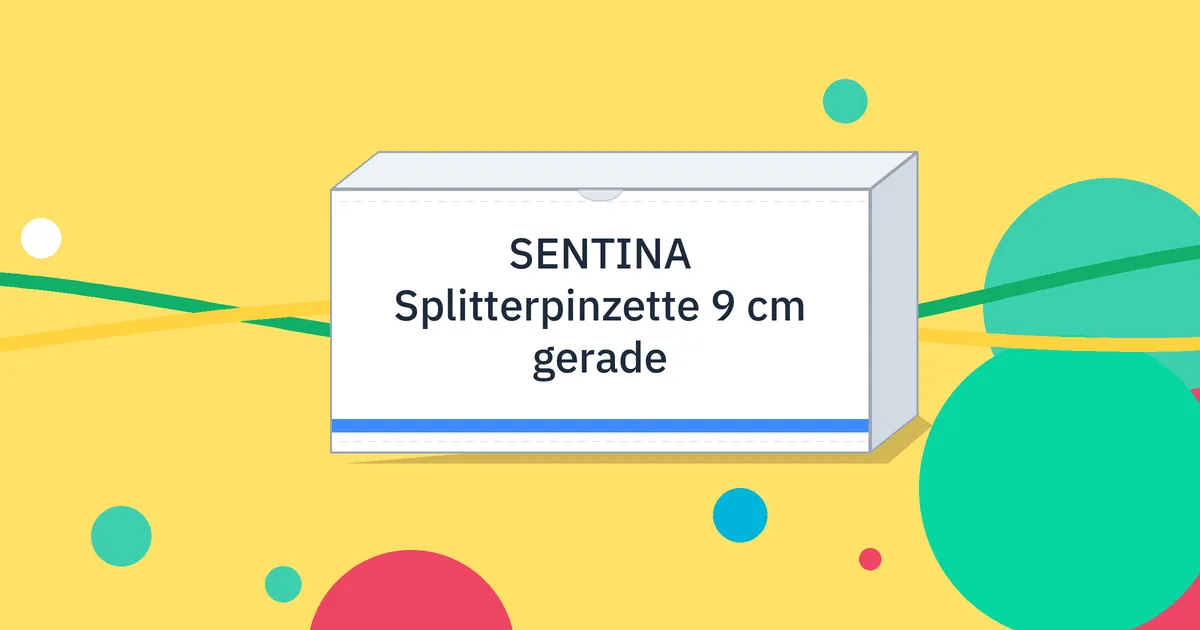 Symbolbild: Packung mit der Aufschrift SENTINA Splitterpinzette 9 cm gerade (PZN 11588812) – Verfügbarkeit und Bezug in Apotheken in Frankfurt am Main