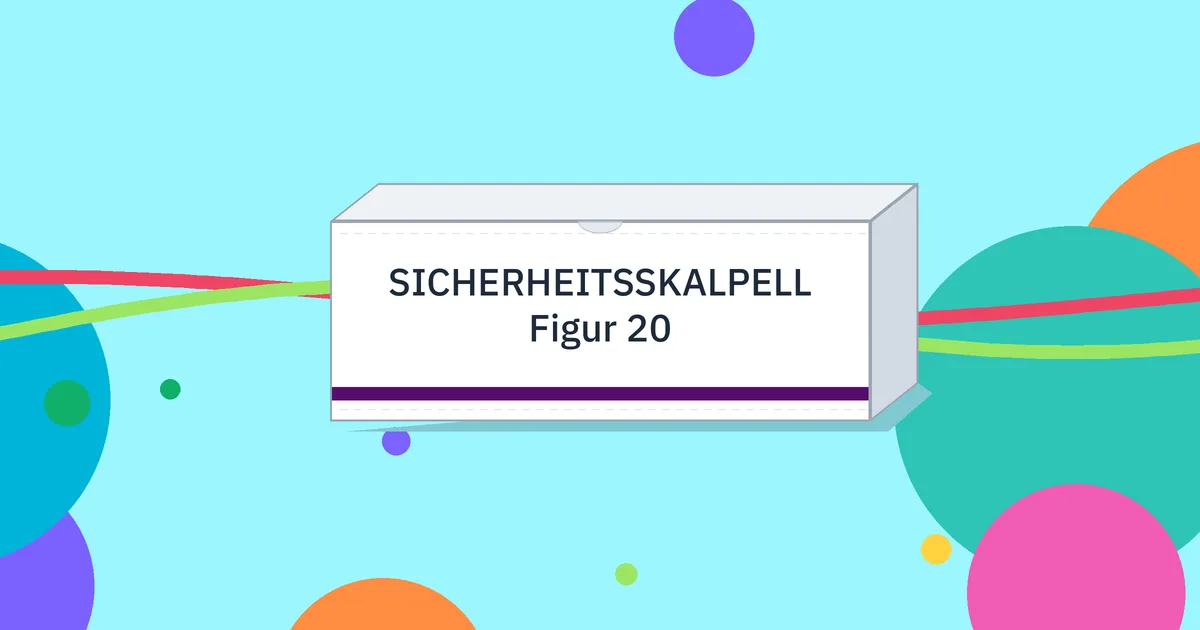 Symbolbild: Packung mit der Aufschrift SICHERHEITSSKALPELL Figur 20 (PZN 09688587) – Verfügbarkeit und Bezug in Apotheken in Frankfurt am Main