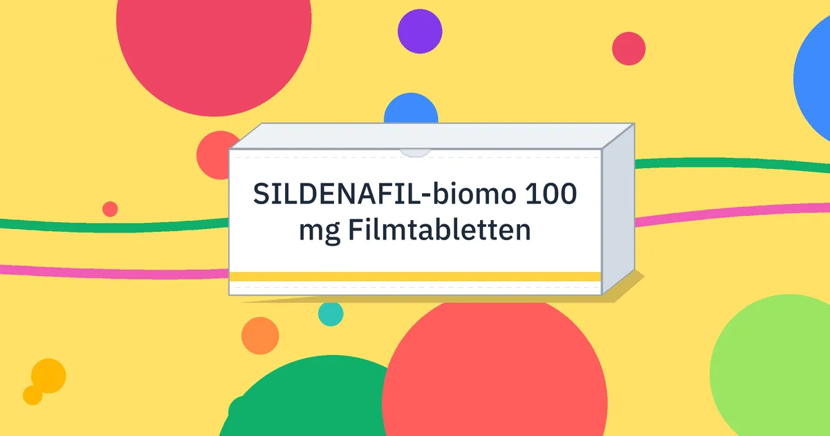 Symbolbild: Packung mit der Aufschrift SILDENAFIL-biomo 100 mg Filmtabletten (PZN 14050208) – Verfügbarkeit und Bezug in Apotheken in Frankfurt am Main
