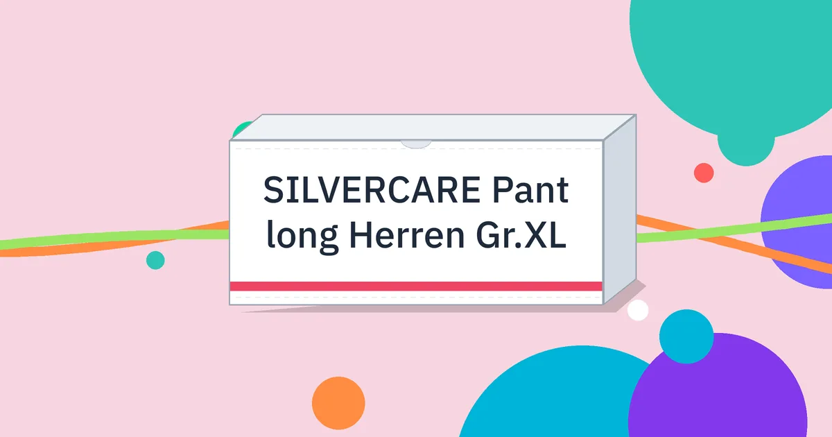 Symbolbild: Packung mit der Aufschrift SILVERCARE Pant long Herren Gr.XL (PZN 01110765) – Verfügbarkeit und Bezug in Apotheken in Frankfurt am Main