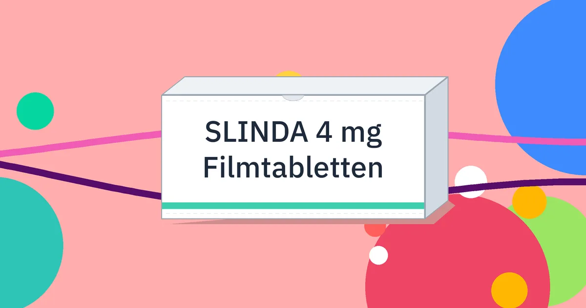 Symbolbild: Packung mit der Aufschrift SLINDA 4 mg Filmtabletten (PZN 11642204) – Verfügbarkeit und Bezug in Apotheken in Frankfurt am Main