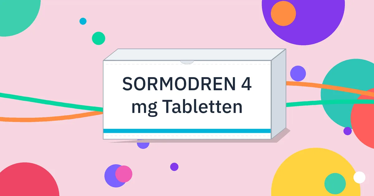 Symbolbild: Packung mit der Aufschrift SORMODREN 4 mg Tabletten (PZN 07487778) – Verfügbarkeit und Bezug in Apotheken in Frankfurt am Main