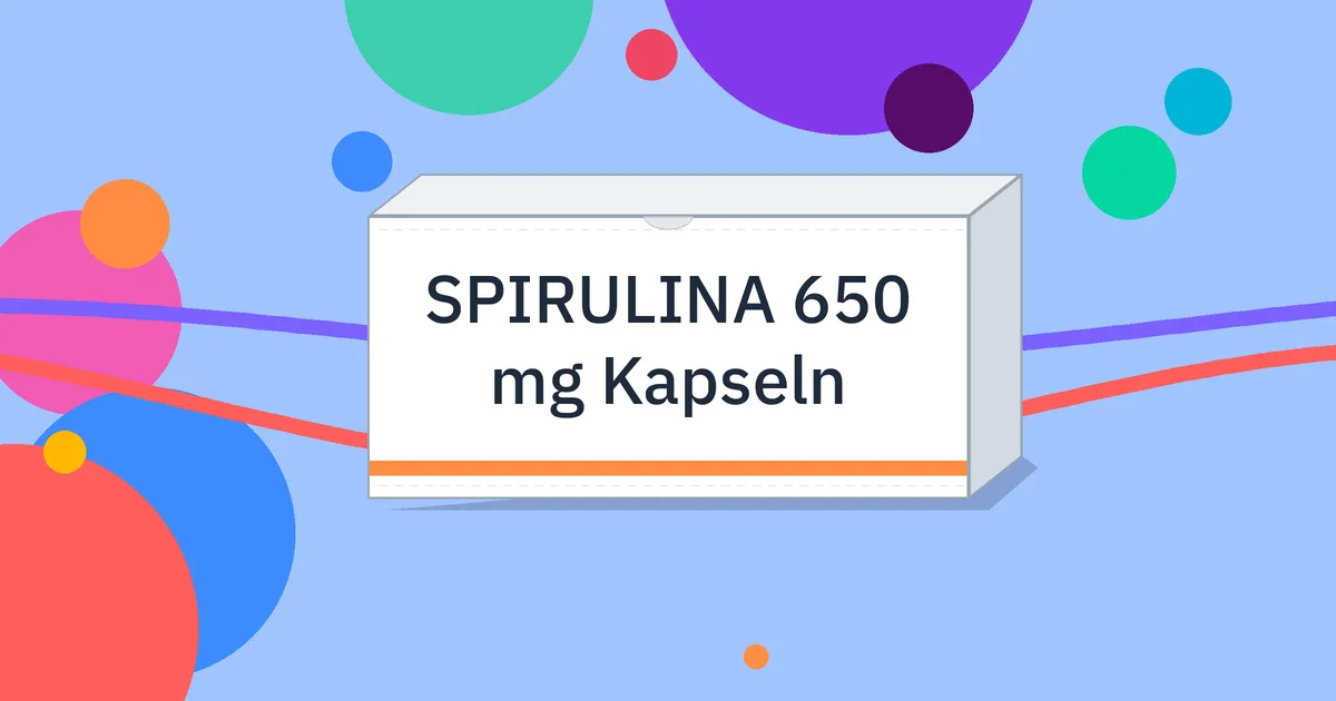 Symbolbild: Packung mit der Aufschrift SPIRULINA 650 mg Kapseln (PZN 15738125) – Verfügbarkeit und Bezug in Apotheken in Frankfurt am Main