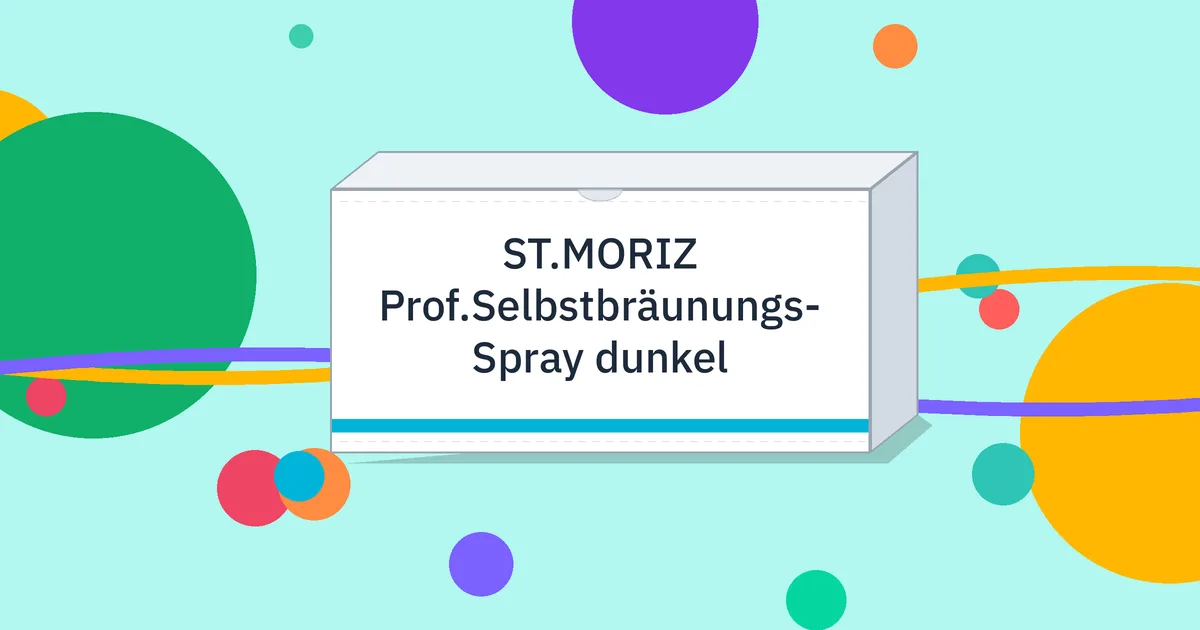 Symbolbild: Packung mit der Aufschrift ST.MORIZ Prof.Selbstbräunungs-Spray dunkel (PZN 12454893) – Verfügbarkeit und Bezug in Apotheken in Frankfurt am Main
