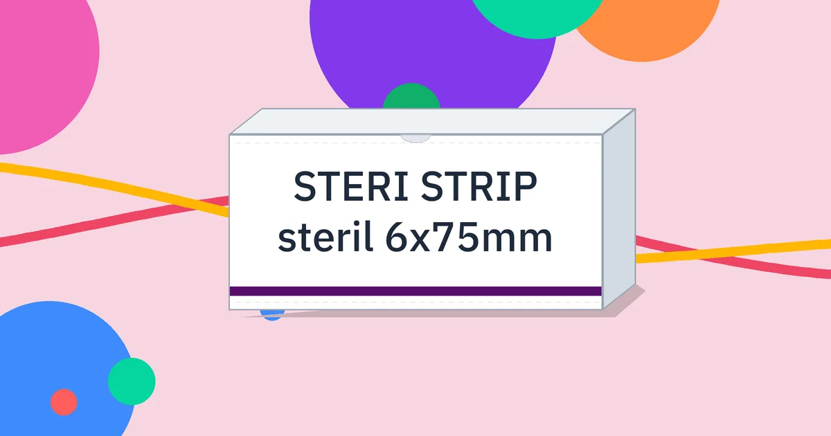 Symbolbild: Packung mit der Aufschrift STERI STRIP steril 6x75mm (PZN 17902675) – Verfügbarkeit und Bezug in Apotheken in Frankfurt am Main