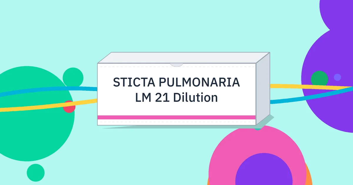 Symbolbild: Packung mit der Aufschrift STICTA PULMONARIA LM 21 Dilution (PZN 13200568) – Verfügbarkeit und Bezug in Apotheken in Frankfurt am Main
