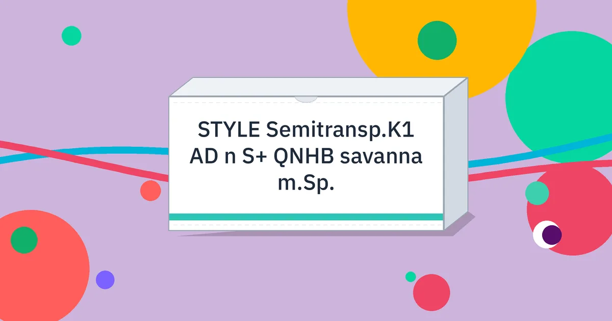 Symbolbild: Packung mit der Aufschrift STYLE Semitransp.K1 AD n S+ QNHB savanna m.Sp. (PZN 18870641) – Verfügbarkeit und Bezug in Apotheken in Frankfurt am Main