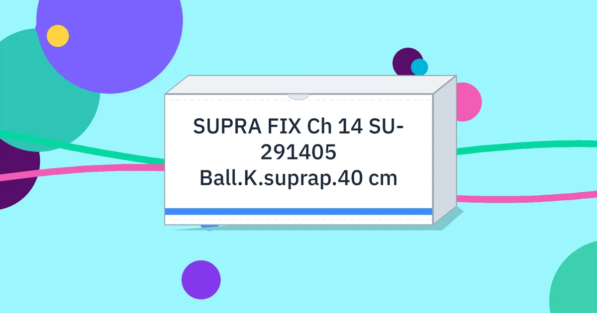 Symbolbild: Packung mit der Aufschrift SUPRA FIX Ch 14 SU-291405 Ball.K.suprap.40 cm (PZN 00445624) – Verfügbarkeit und Bezug in Apotheken in Frankfurt am Main