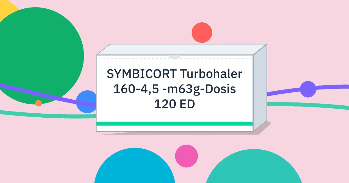 Symbolbild: Packung mit der Aufschrift SYMBICORT Turbohaler 160-4,5 -m63g-Dosis 120 ED (PZN 01433310) – Verfügbarkeit und Bezug in Apotheken in Frankfurt am Main