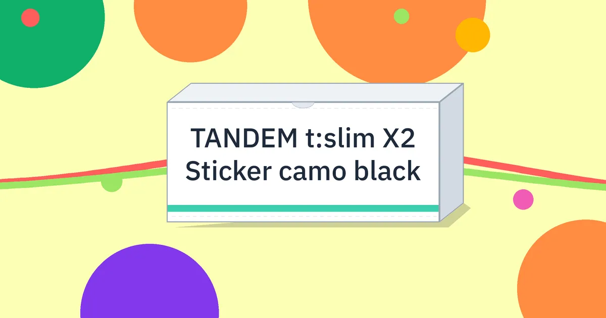 Symbolbild: Packung mit der Aufschrift TANDEM t:slim X2 Sticker camo black (PZN 19862690) – Verfügbarkeit und Bezug in Apotheken in Frankfurt am Main
