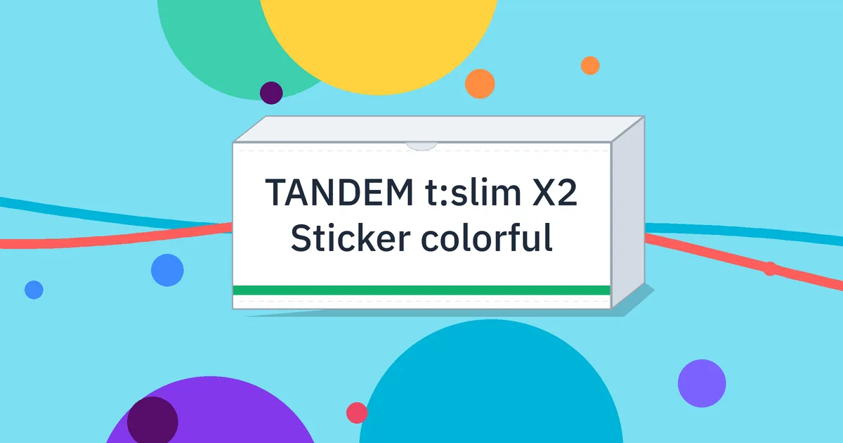 Symbolbild: Packung mit der Aufschrift TANDEM t:slim X2 Sticker colorful (PZN 19862721) – Verfügbarkeit und Bezug in Apotheken in Frankfurt am Main