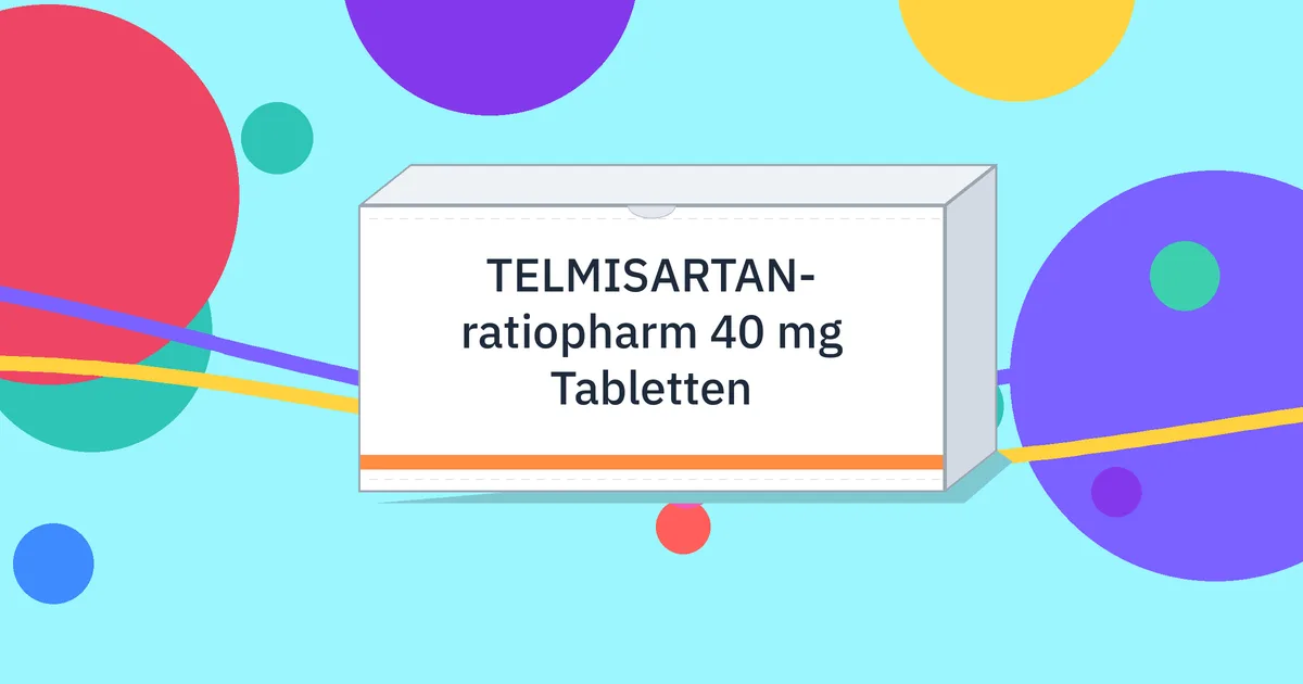 Symbolbild: Packung mit der Aufschrift TELMISARTAN-ratiopharm 40 mg Tabletten (PZN 02716642) – Verfügbarkeit und Bezug in Apotheken in Frankfurt am Main