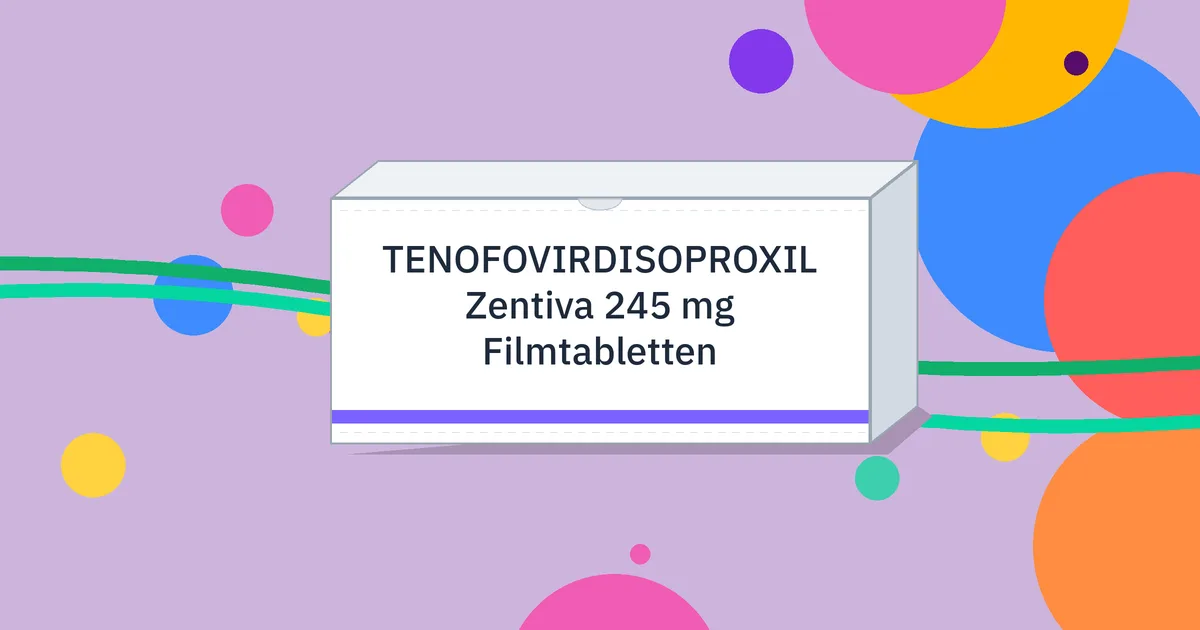 Symbolbild: Packung mit der Aufschrift TENOFOVIRDISOPROXIL Zentiva 245 mg Filmtabletten (PZN 17199282) – Verfügbarkeit und Bezug in Apotheken in Frankfurt am Main