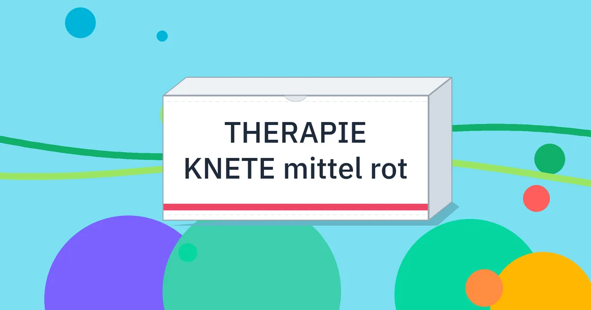 Symbolbild: Packung mit der Aufschrift THERAPIE KNETE mittel rot (PZN 16788272) – Verfügbarkeit und Bezug in Apotheken in Frankfurt am Main