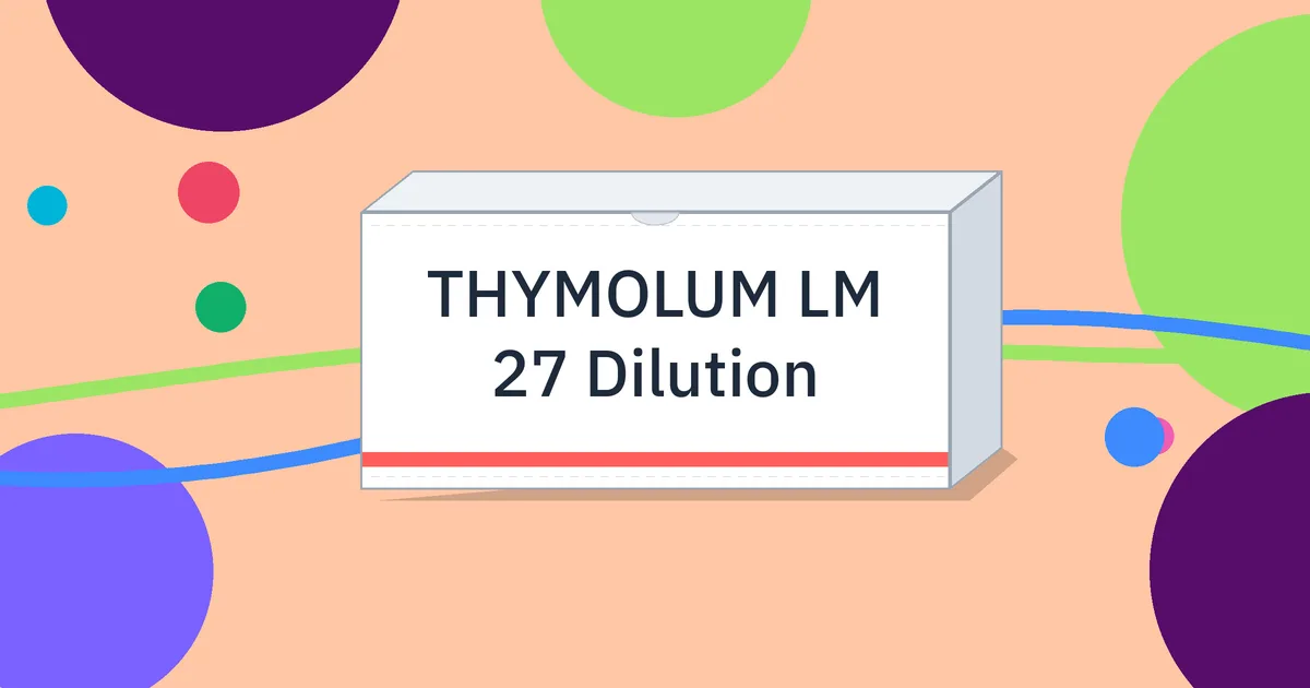 Symbolbild: Packung mit der Aufschrift THYMOLUM LM 27 Dilution (PZN 13222653) – Verfügbarkeit und Bezug in Apotheken in Frankfurt am Main